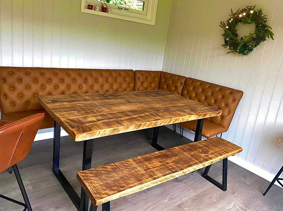 Rustic Industrial Canadian timber dining table – TRL Handmade Furniture